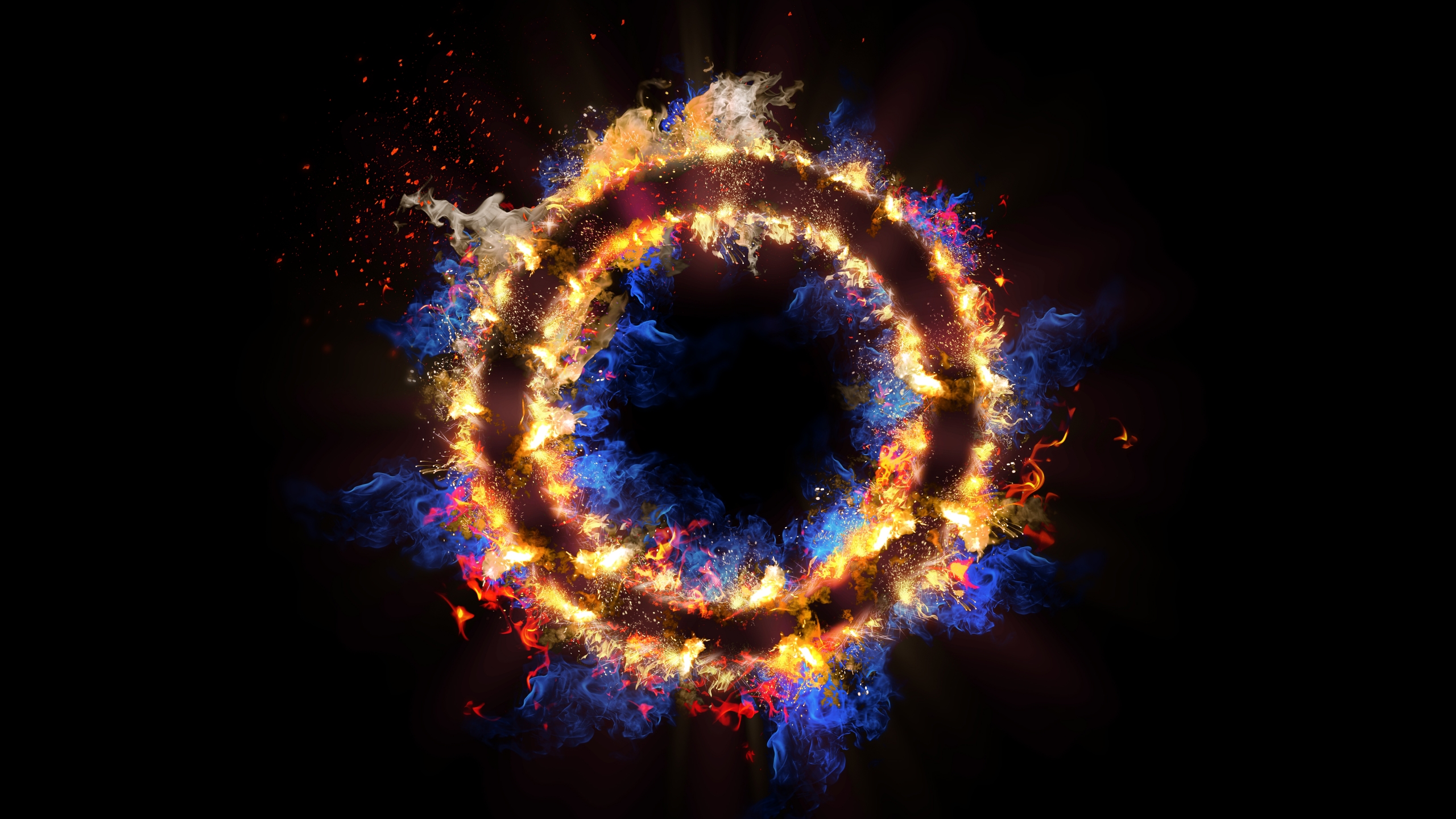 Circulo en llamas Abstracto Fondo de pantalla 5k HD ID:5831