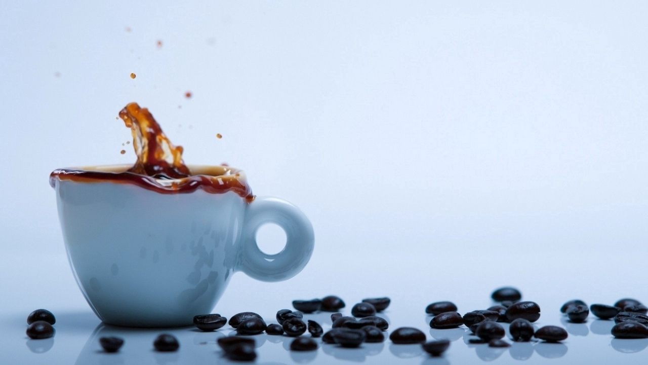 Coffee cup with coffee beans Wallpaper 2k HD for iPhone and Mobile ...
