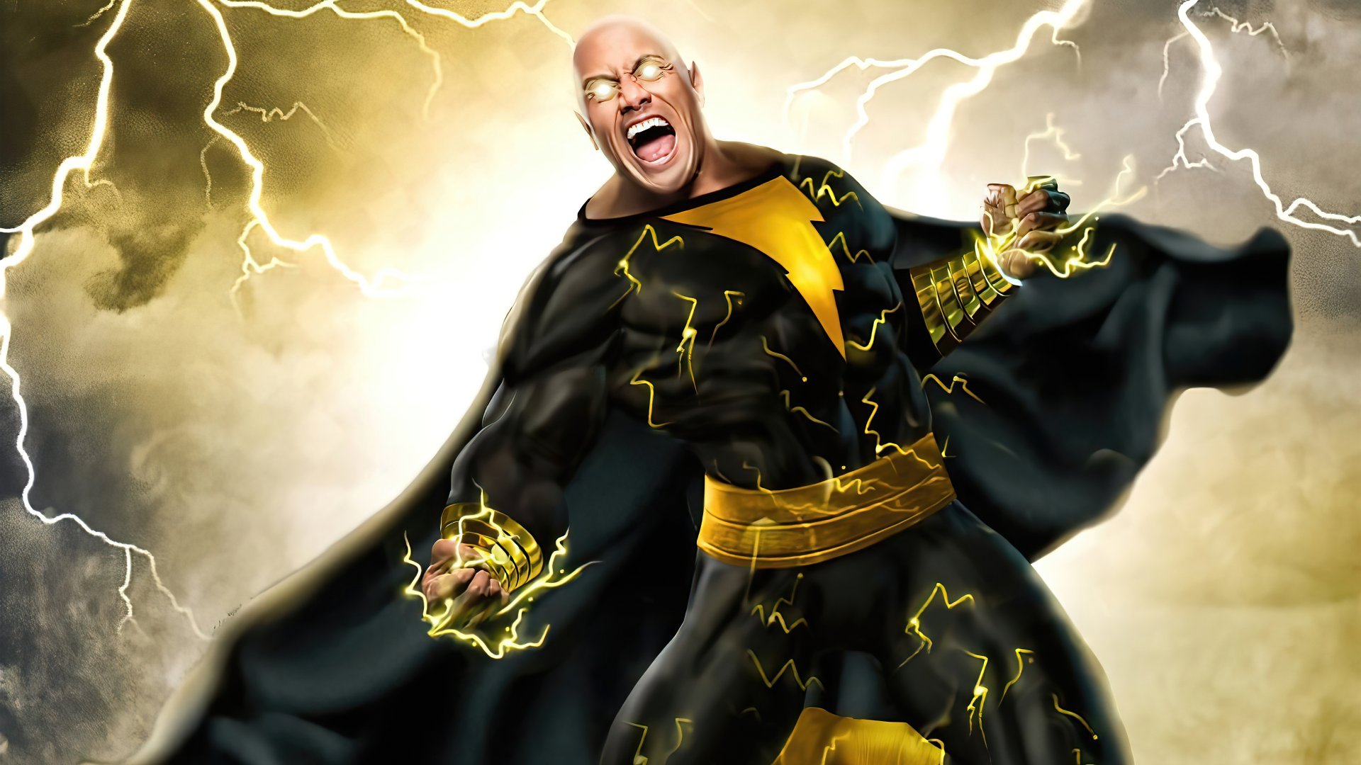 Black Adam with electricity Wallpaper 4k Ultra HD ID:7628