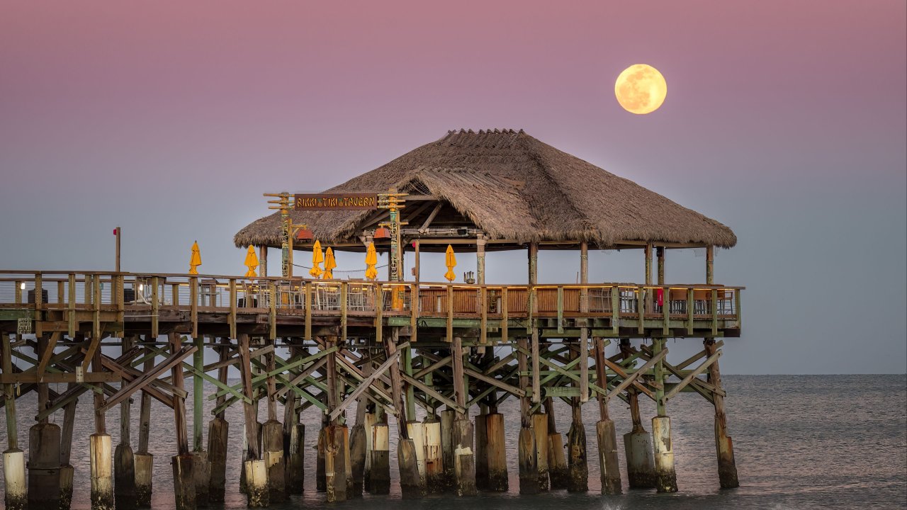 Pier at moon light Wallpaper 4k Ultra HD ID:10608