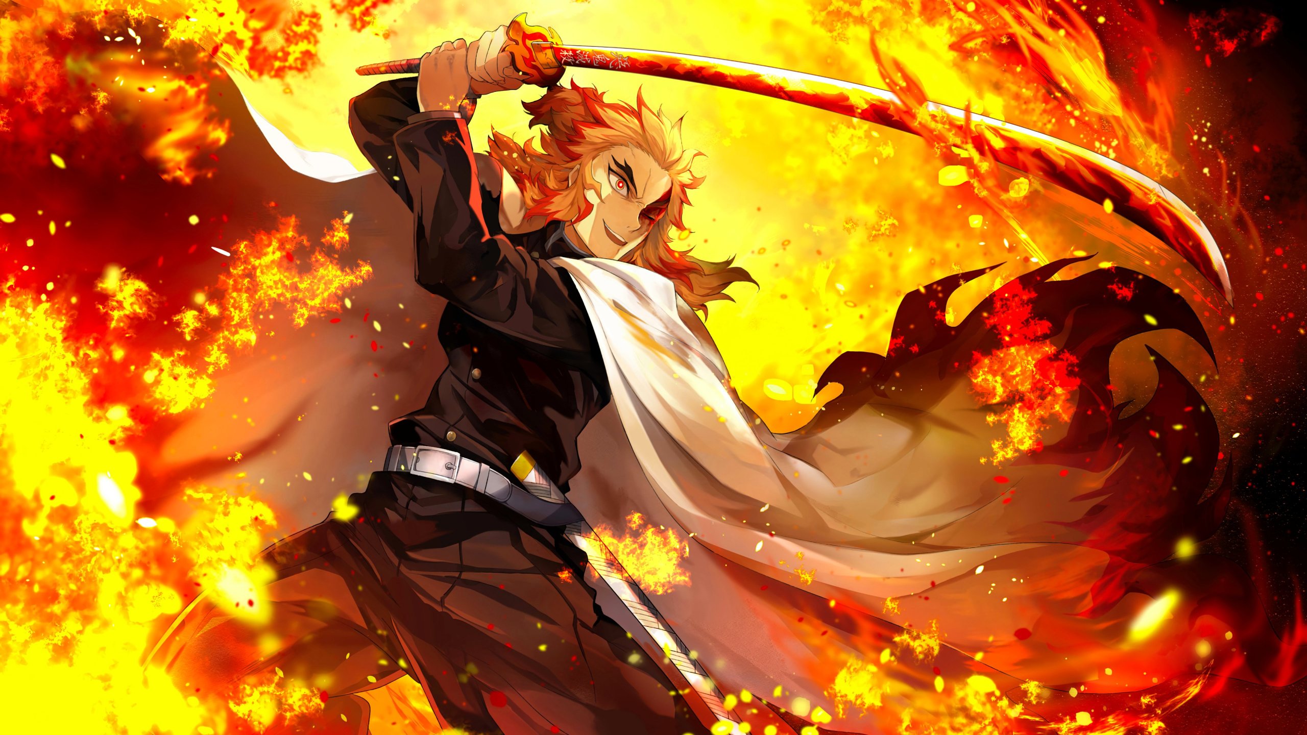 Kyojuro Rengoku Flame Tiger Anime Wallpaper 4k HD ID:12517