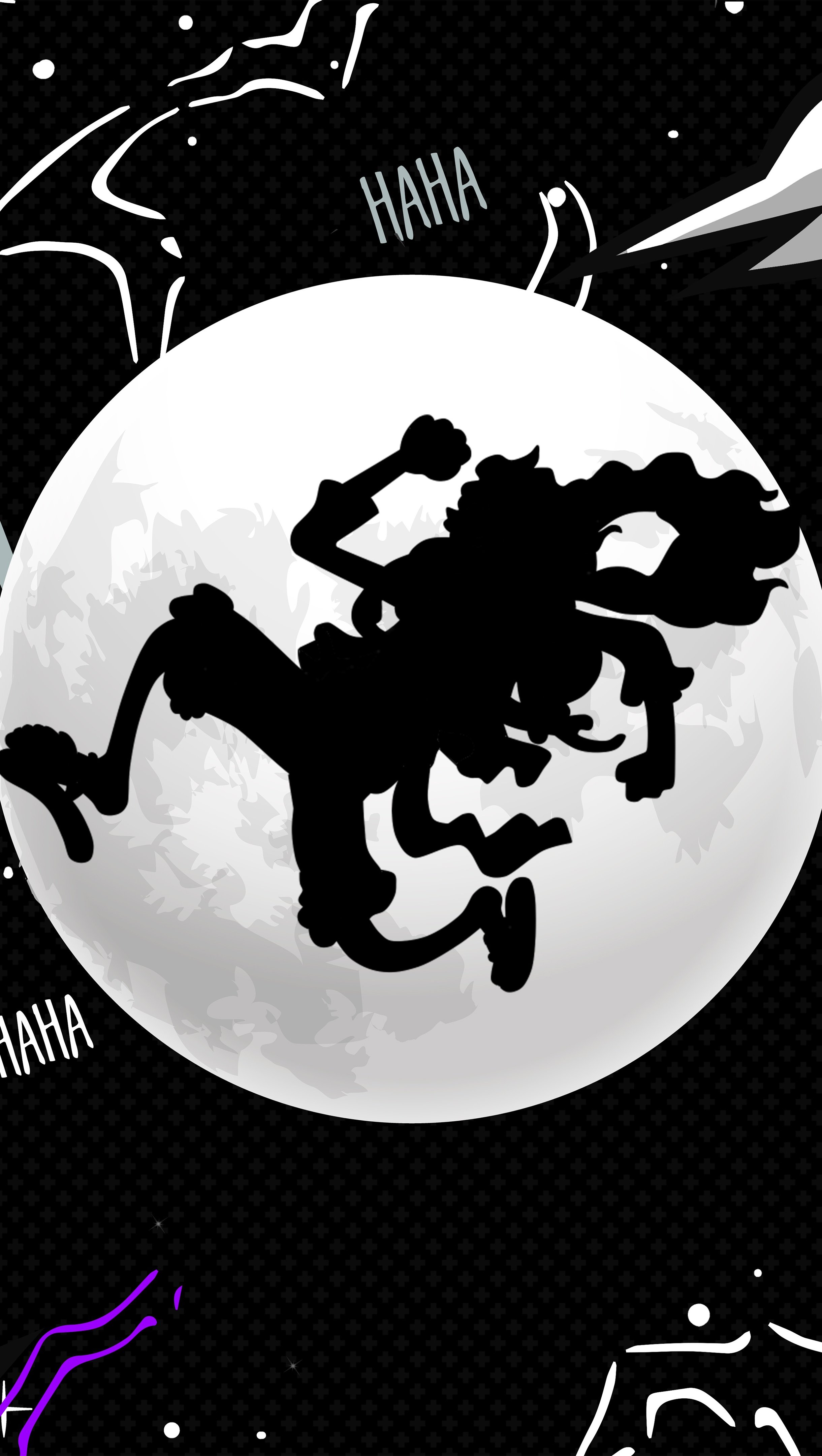 Luffy Gear 5 saltando junto a la luna Anime Fondo de pantalla 4K para ...